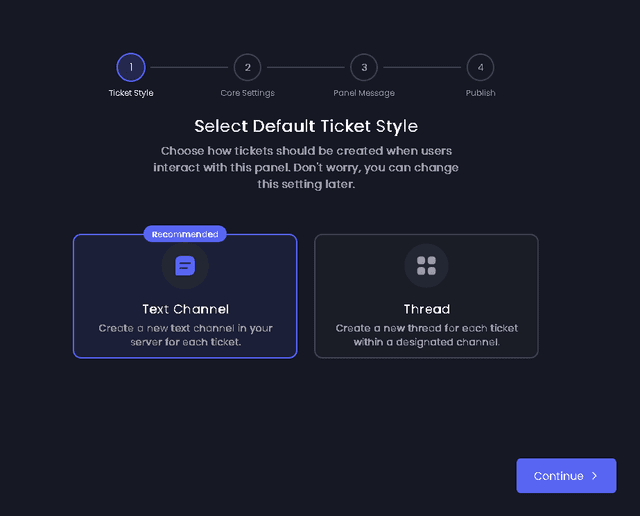 Ticket Panel Configuration